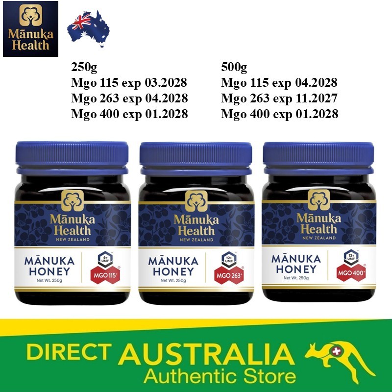 Manuka Health Manuka Honey MGO 115 500g / MGO 263 500g / Manuka Honey & Propolis Oral Spray MGO ...