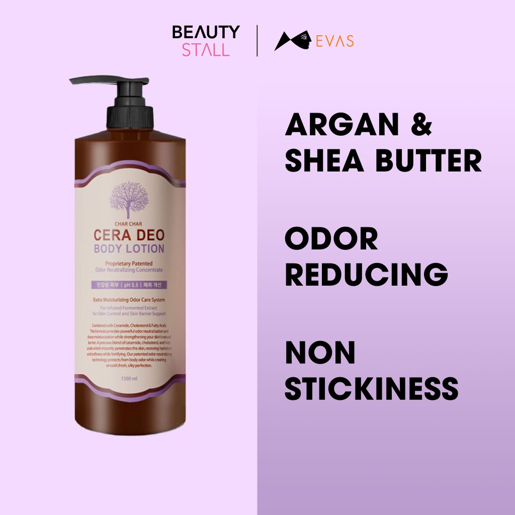 EVAS Char Char Cera Deo Body Lotion 1500ml | pH 5.5 Moisturizer & Odor ...
