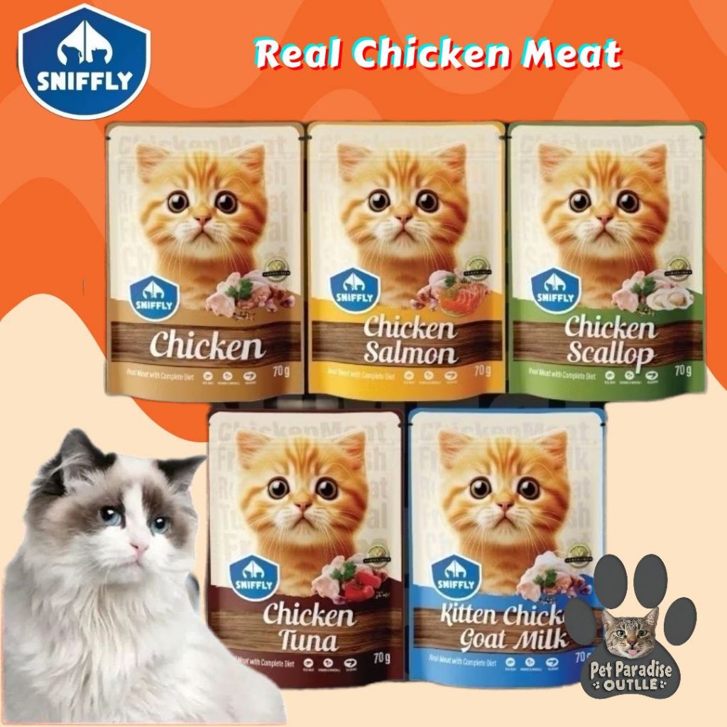 Sniffly Cat Pouch 70g Cat Wet Food Grain Free Real Meat Pate Cat Food ...