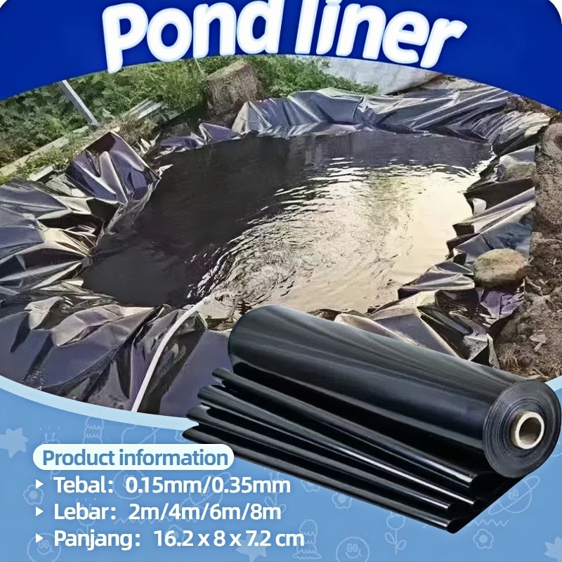 Pond Liner 0.15mm/0.35mm Kolam Canvas Ikan Plastic PE Film Kolam Ikan ...