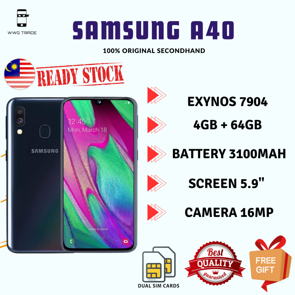 🔥KL MALAYSIA READY STOCK! SAMSUNG GALAXY A40 (4GB+64GB) Exynos 7904 | 100% ORIGINAL🔥 | Shopee ...