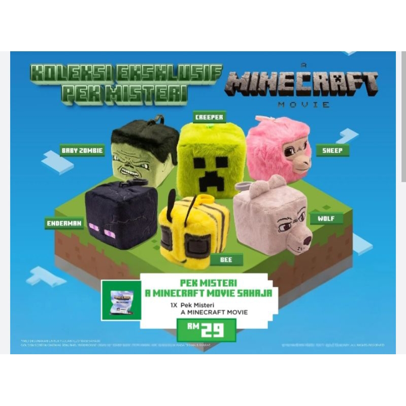 Original GSC Exclusive Minecraft Bag Tag Plush - Blind Pack | Shopee ...