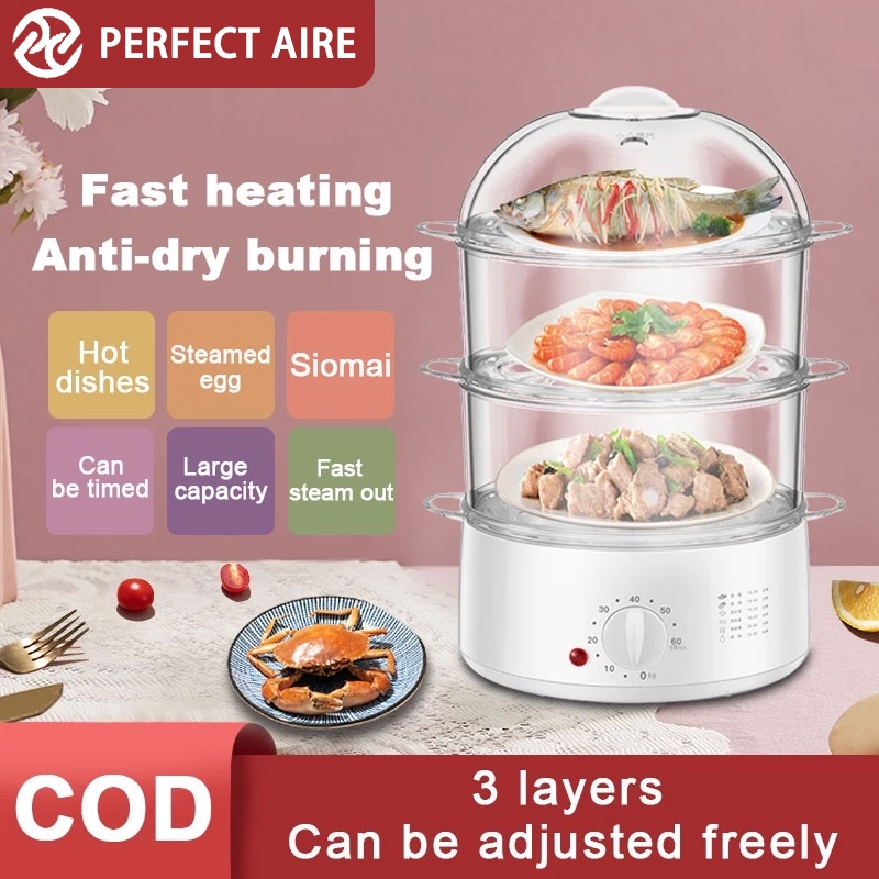 Large Capacity Electric Steamer Food Steamer Multifunctional Three ...