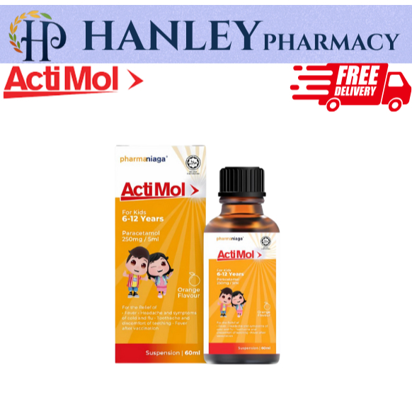 ACTIMOL PARACETAMOL SUSPENSION 250MG/5ML 60ML | Shopee Malaysia