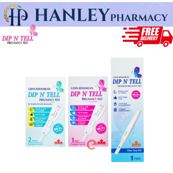 DIP N TELL PREGNANCY TEST 1TEST KIT/2TEST KIT/MIDSTREAM | Shopee Malaysia