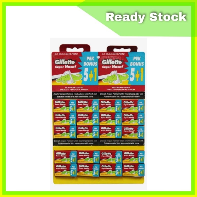 Gillette Super Nacet 5+1 BLADES GENUINE (20 boxes) | Shopee Malaysia