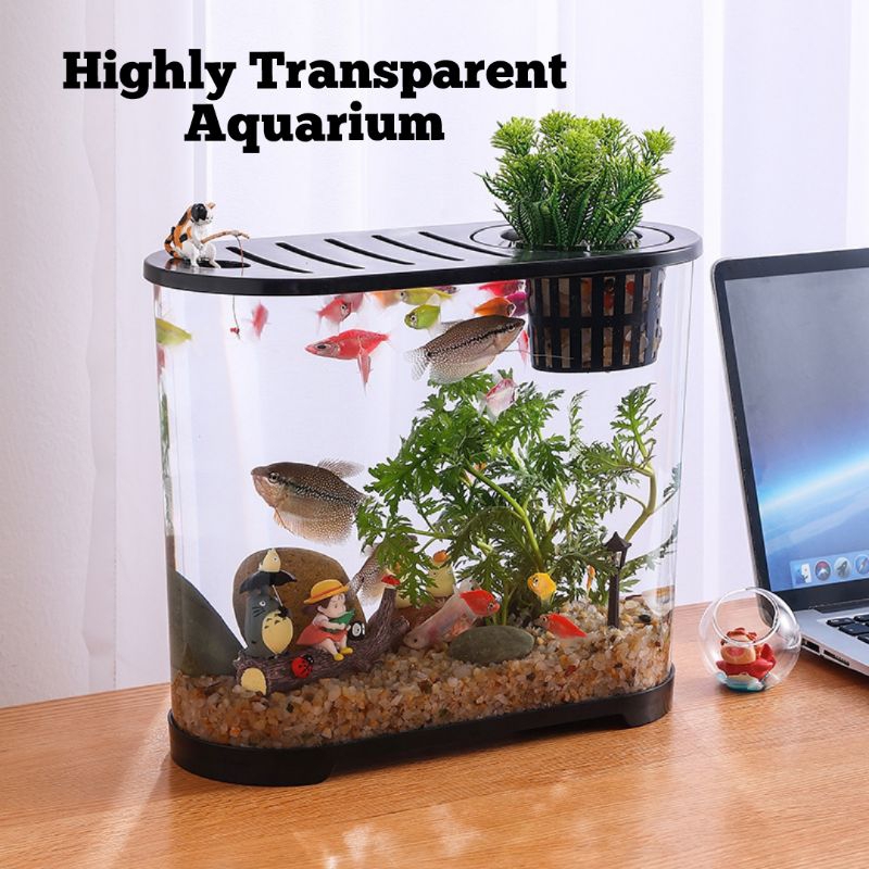 Desktop Fish Tank Small Household HD Transparent Plastic Ecological ...