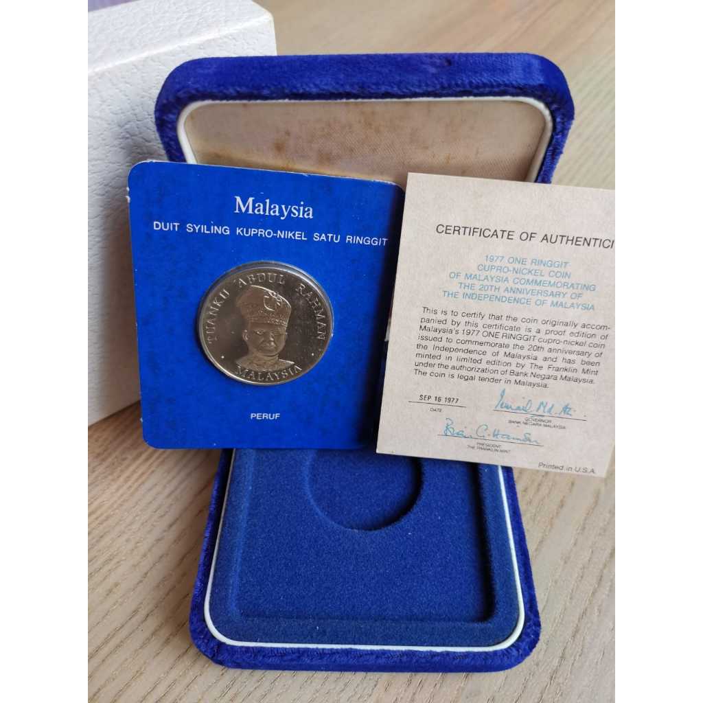 Malaysia Coin - 1977 20th Anniversary of Independence 1 Ringgit Proof ...