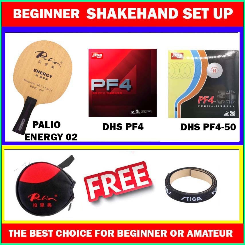 PALIO ENERGY 02 SET PROMOTION + DHS PF4 + DHS PF4-50 BLADE BAT PADDLE SET OFFER PRICE RUBBER ...