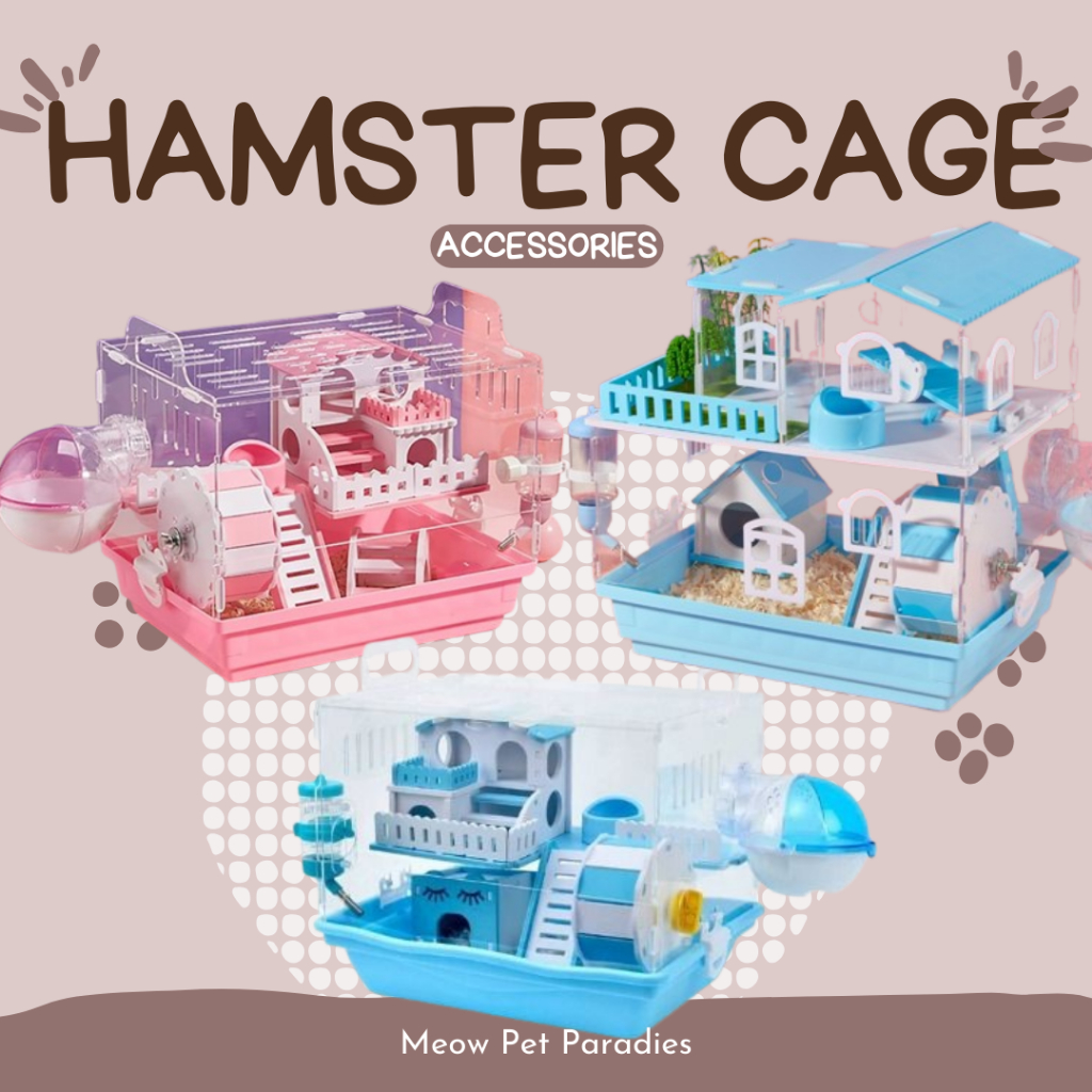 Acrylic Cages Hamster Cage Hamster House Sangkar Hamster Full Set Rumah ...