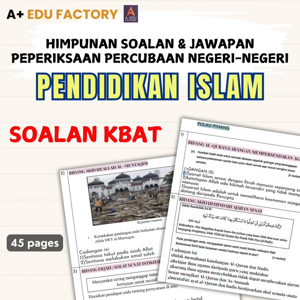 [📚PDF] KOMPILASI SOALAN KBAT DAN JAWAPAN PENDIDIKAN ISLAM PAI [SPM ...