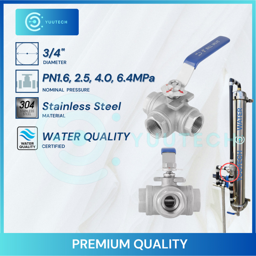 3-WAY ADAPTER T-TYPE BALL VALVE SUS 304 - DURABLE, LONG-LASTING & HIGH ...