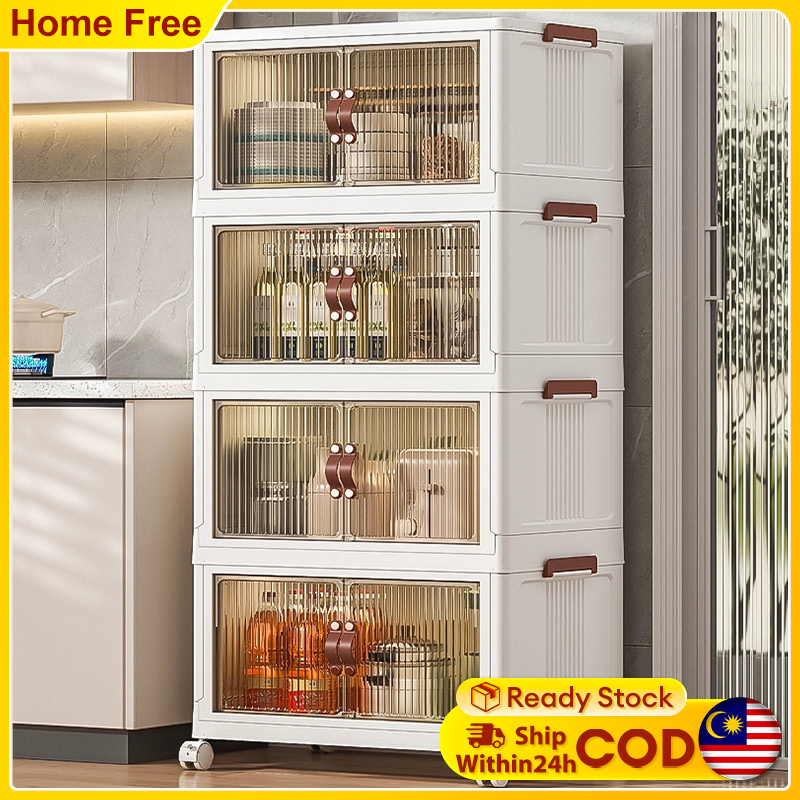 Almari dapur Foldable Storage Box Storage Kitchen Cabinet Storage Box ...