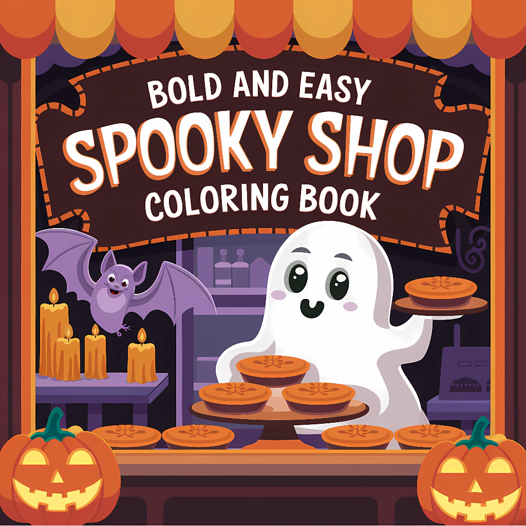 Bold & Easy Spooky Shop Coloring Book Printable PDF Digital Coloring ...