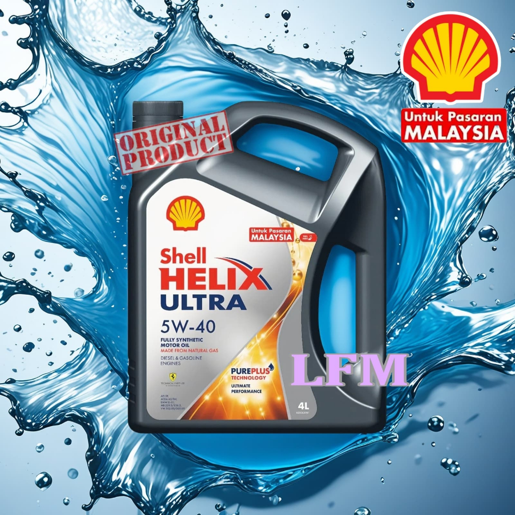 Original PM Shell Helix Ultra 5W40 Fully Synthetic Engine Oil (4 Liter ...