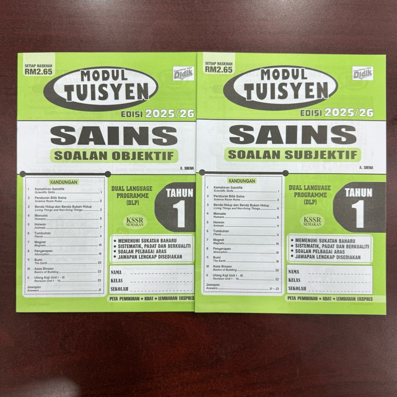 (SK Syllabus) Model Tuisyen Sains/Science Tahun 1/Year 1 Dwibahasa/Dual ...