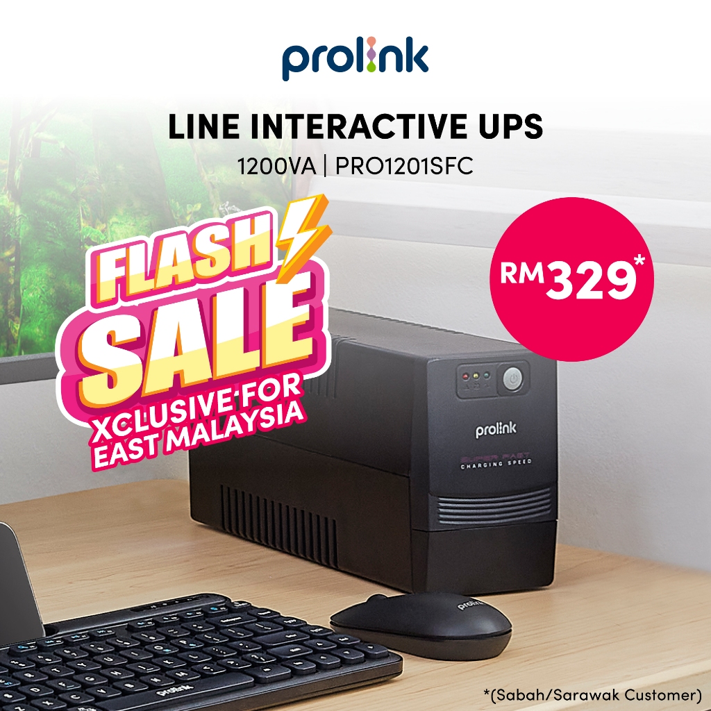 [East Malaysia] Prolink 1200VA/720W UPS Power Backup with AVR | 2 Years ...