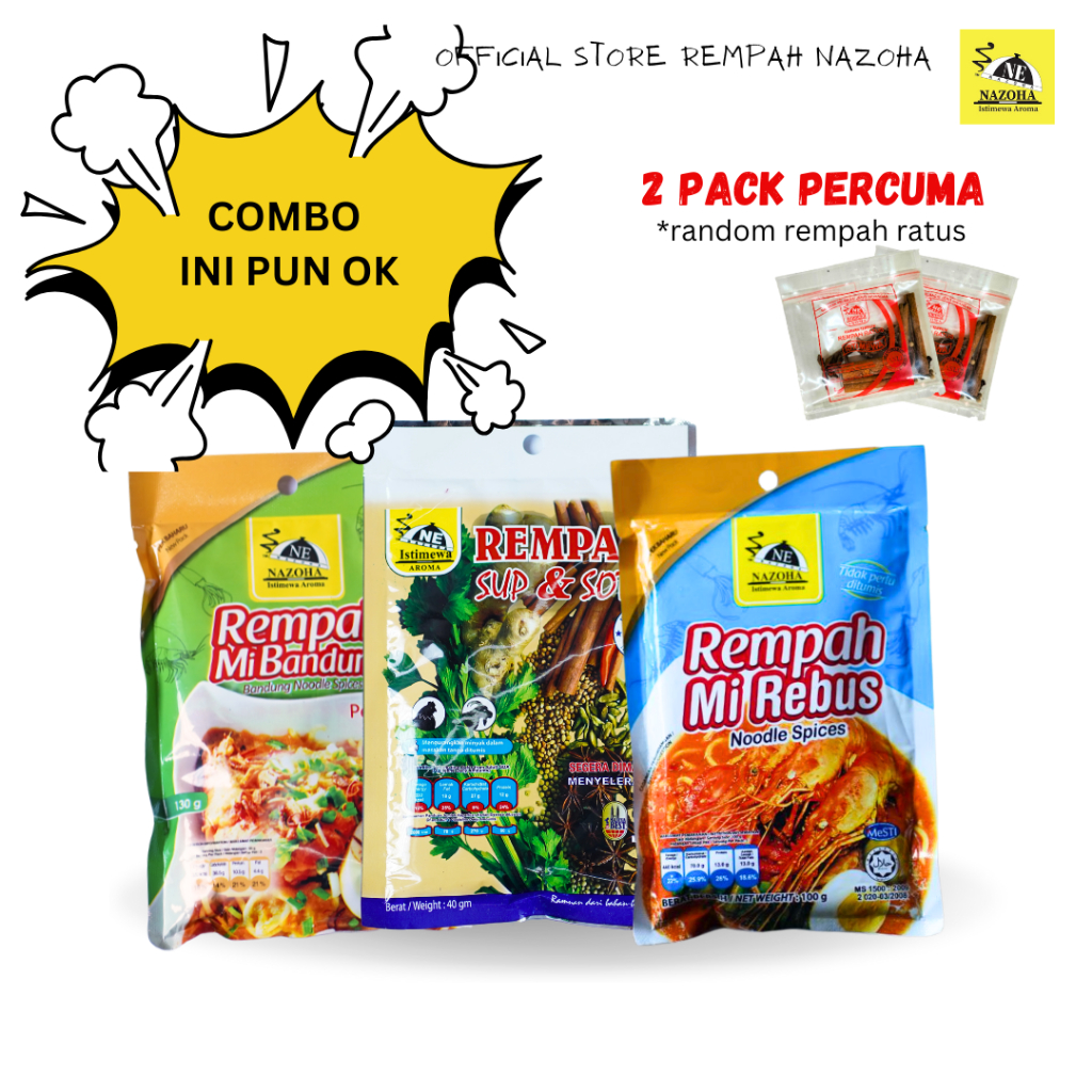 COMBO Pes makanan Rempah Nazoha Mee bandung Mee rebus Sup | Shopee Malaysia