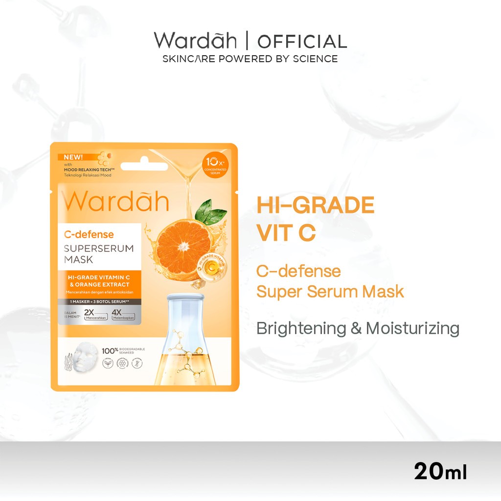 Wardah C-defense Super Serum Mask 20 ml - Concentrated Serum, Hi Grade ...