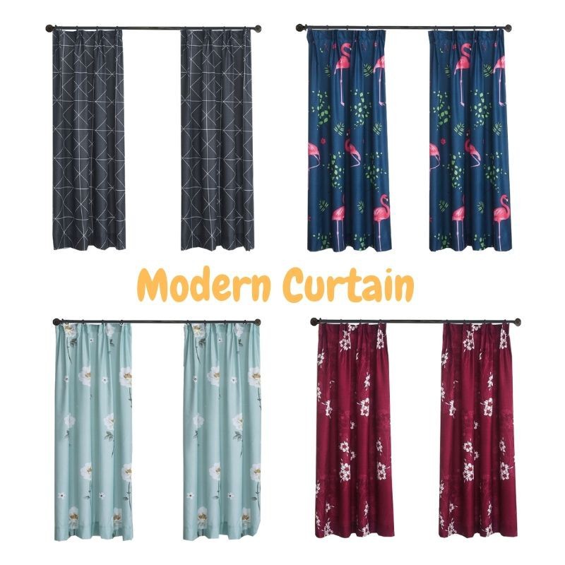 RAMDOM DESIGN Langsir COTTON & Modern Design Hook Rod Cangkuk | Shopee ...