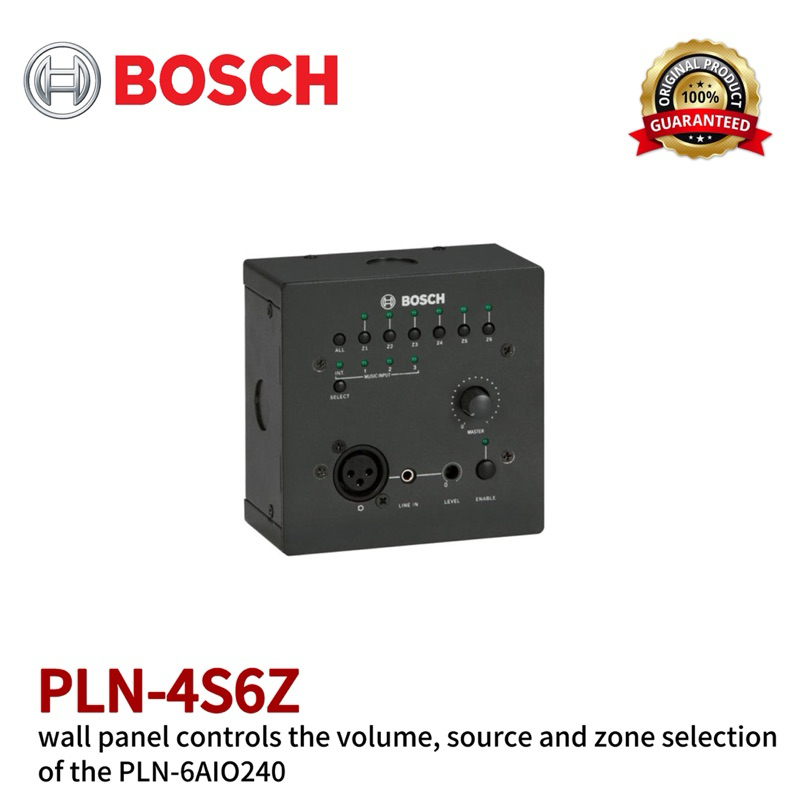 BOSCH PLN-4S6Z wall panel controls the volume, source and zone ...