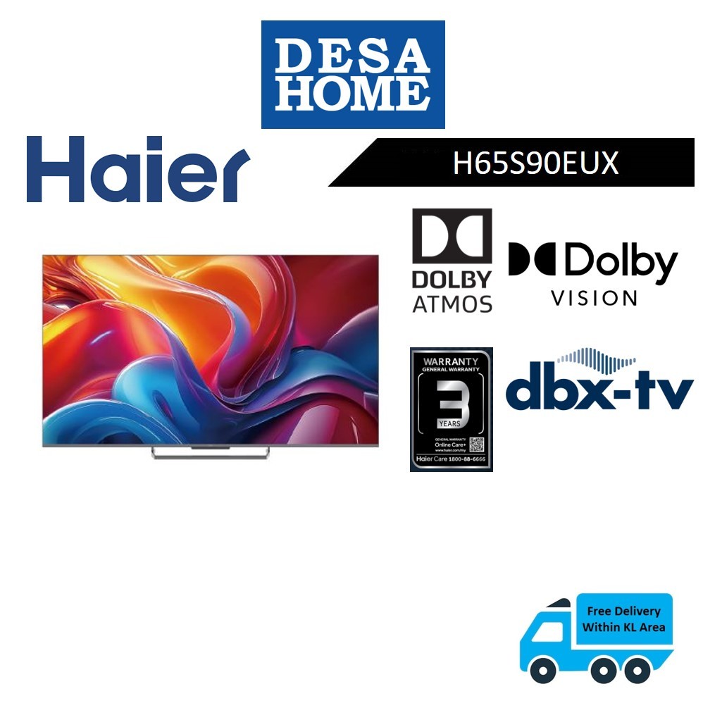 (FREE DELIVERY WITHIN KL) HAIER H65S90EUX 65'' 4K QLED UHD LED GOOGLE TV | Shopee Malaysia