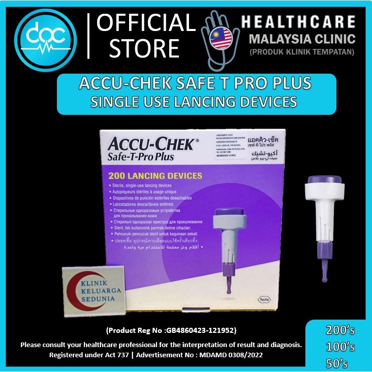 Accu-Chek Safe-T-Pro Plus Lancing Device SafeT Safetpro tpro accuchek ...