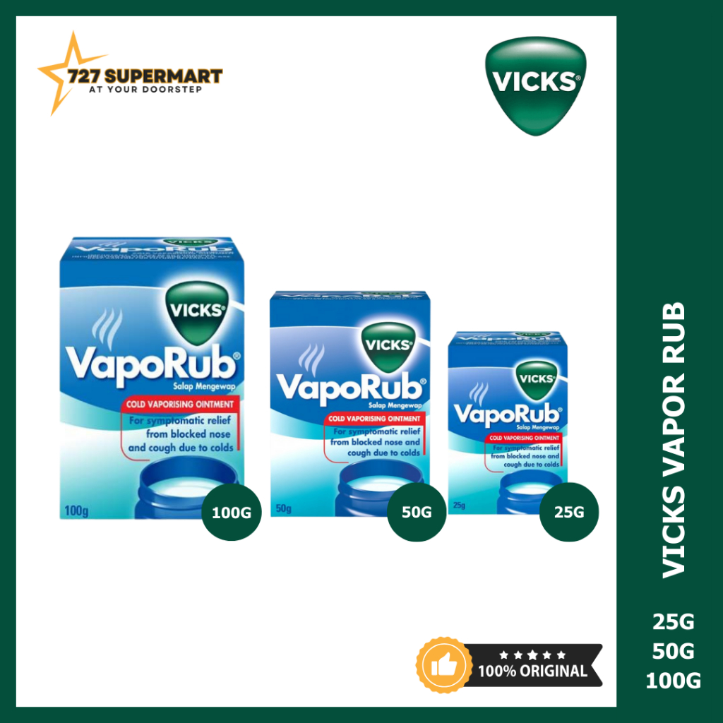 [AUTHENTIC] VICKS VAPORUB 25G | 50G | 100G | Shopee Malaysia