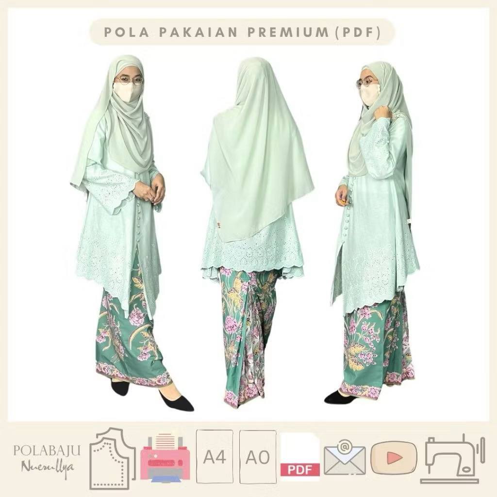 PRINTABLE SEWING PATTERN (PDF) : JOM JAHIT BAJU KEBAYA DEWI (Anda boleh ...