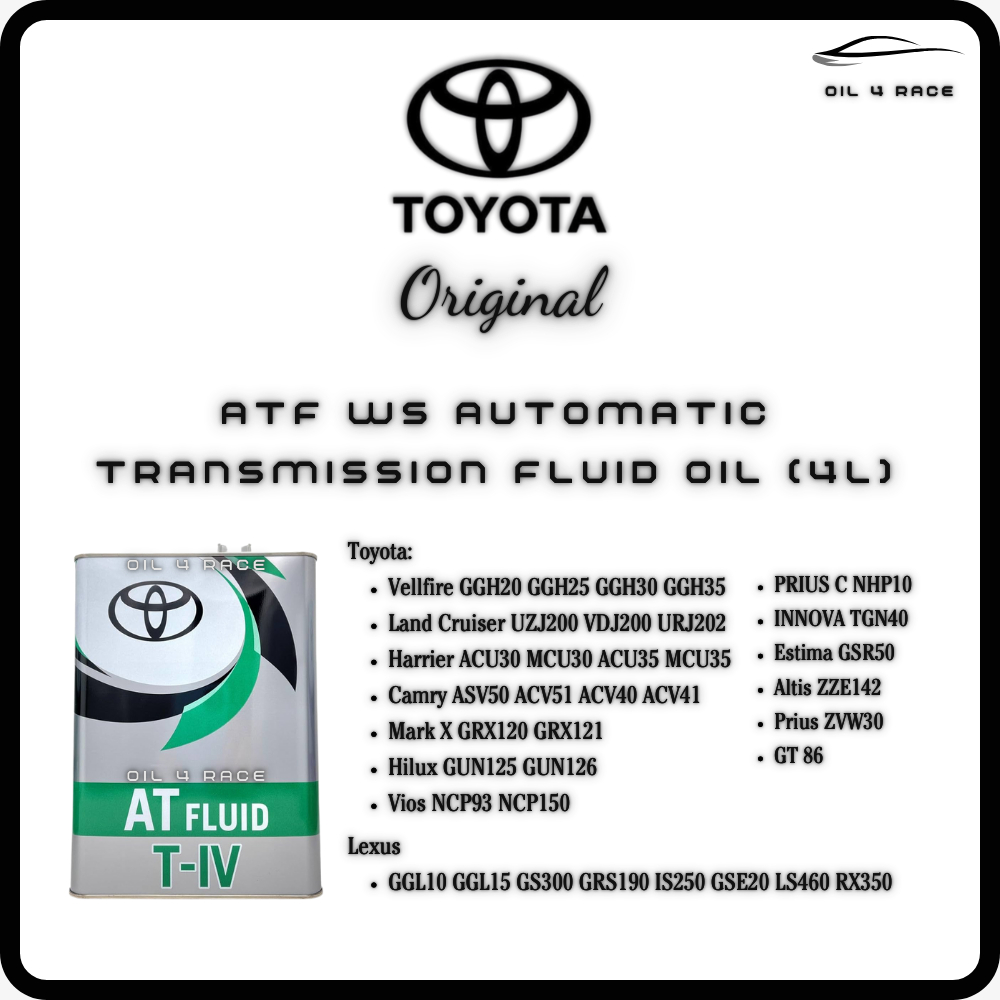 Toyota Genuine ATF WS Fluid Oil 4L (Original) Automatic Transmission ...