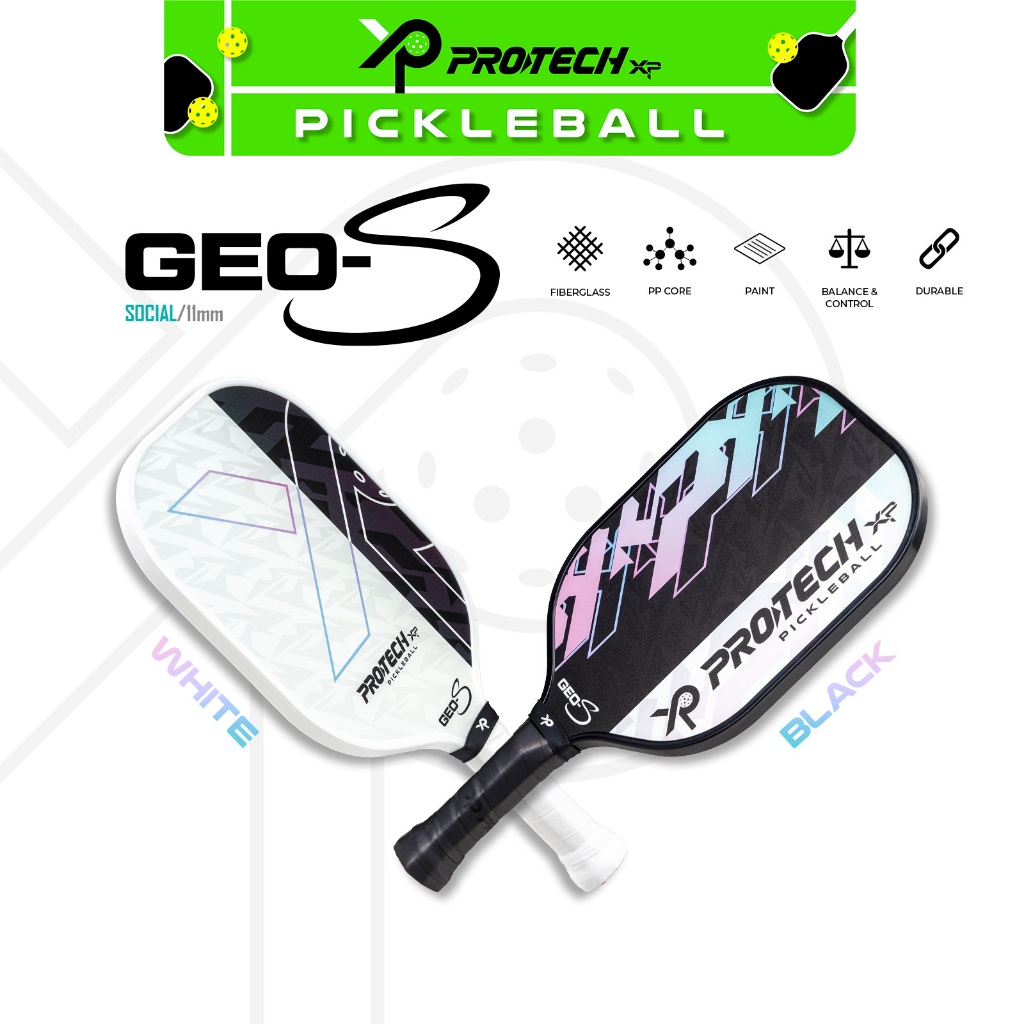 Protech XP Pickleball Paddle "GEO-S" (1 Paddle & 2 balls with Cover ...