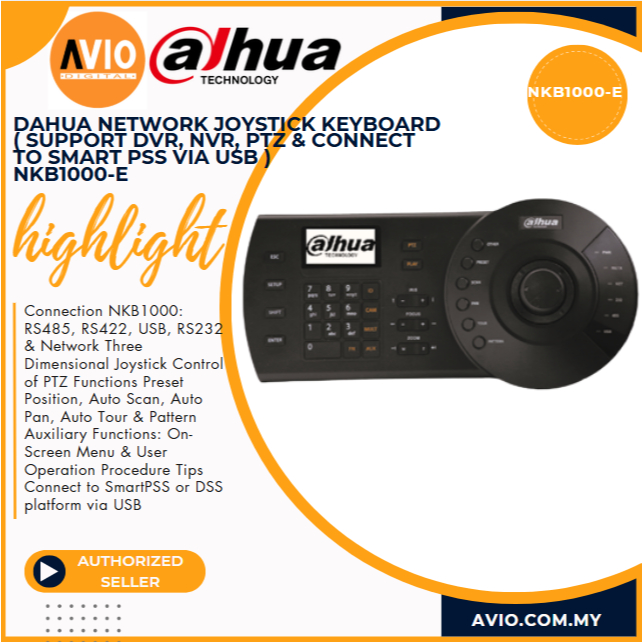 Dahua Network Keyboard with 3 Axis Joystick Control DVR NVR PTZ Camera ...