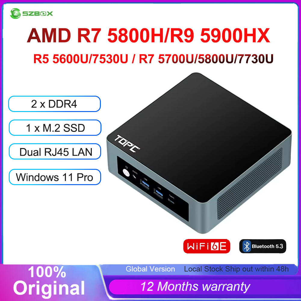 AMD Mini PC Gamer Ryzen 9 6900HX R7 6800H 2xDDR5 2xLAN 2.5G NVMe USB4 ...