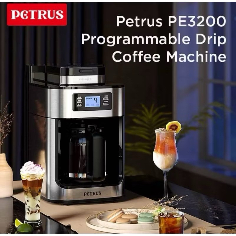 Petrus Auto Coffee Machine Coffee Bean Grinder & Drip Coffee Machine ...