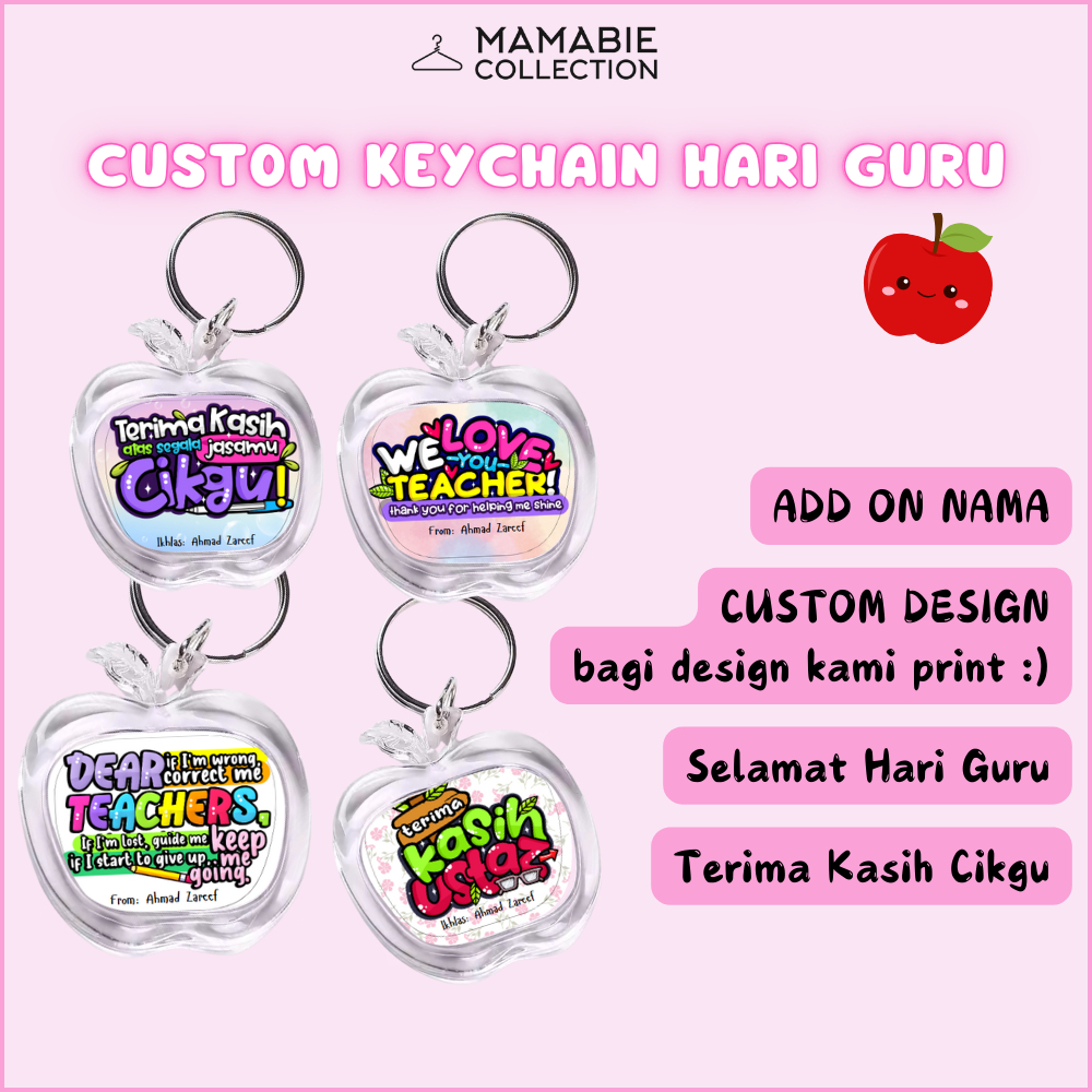 Custom Keychain Hari Guru Teachers Day Gift Hadiah Cikgu Pelajar Murid ...