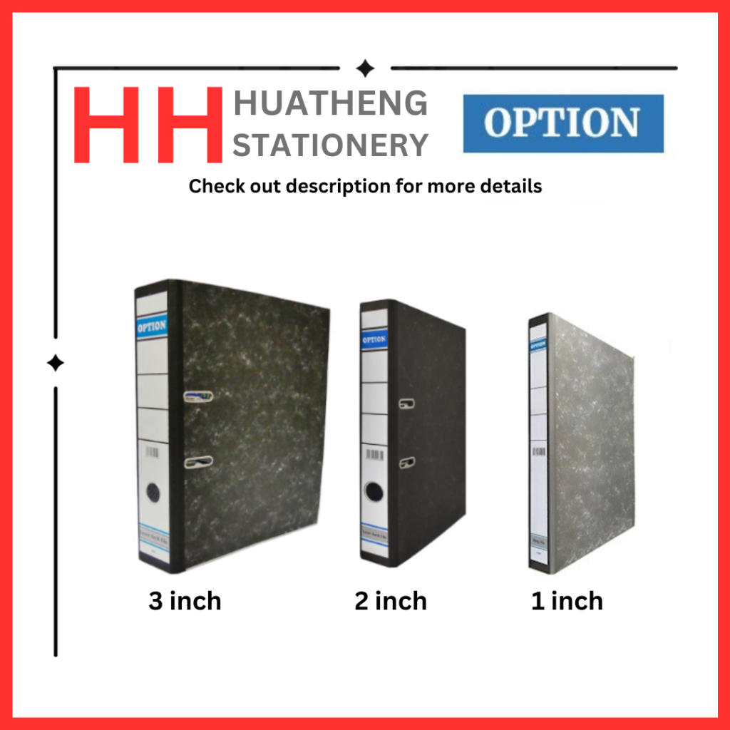 OPTION Lever Arch File 1 / 2 / 3 Inch (40mm / 50mm / 75mm) | Shopee ...