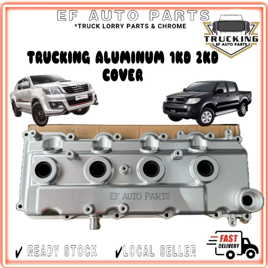TRUCKING ALUMINIUM 1KD 2KD VALVE COVER HILUX VIGO KUN25 KUN26 HIACE KDH200 FORTUNER KUN50 2.5 3. ...
