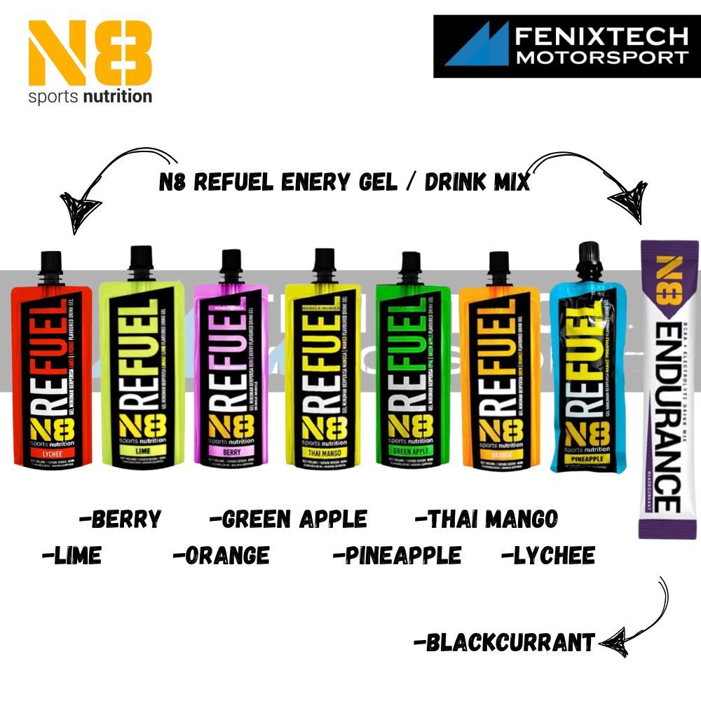 N8 Refuel Enery Gel /Power Gel/Electrolyte Drink (Berry / Green Apple ...