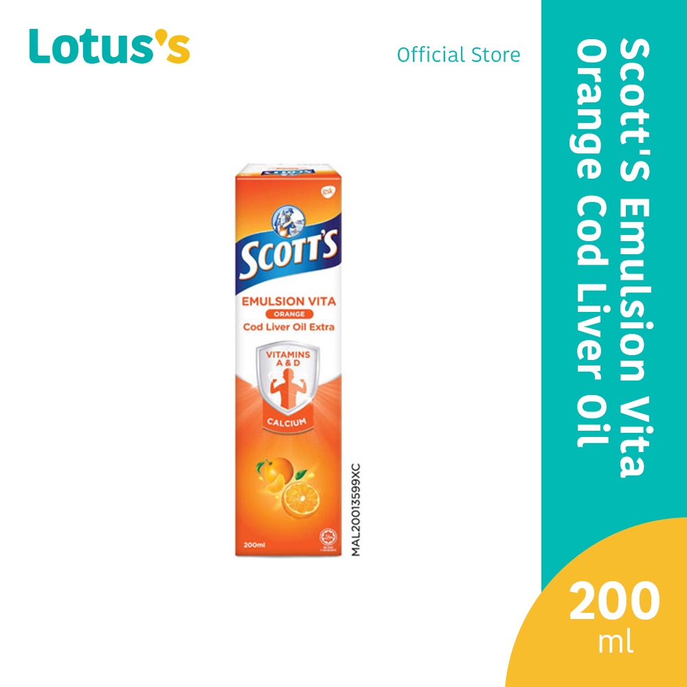 Scott’s Emulsion Orange Cod Liver Oil 200ml | Shopee Malaysia