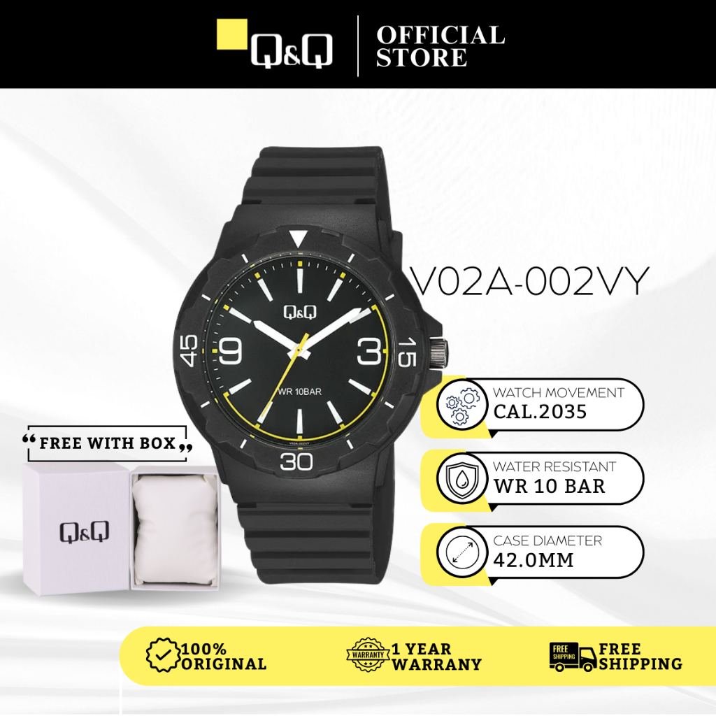 Q&Q Japan by Citizen Jam Tangan Lelaki Men's Resin Analogue Watch VR18 / V02A | Shopee Malaysia