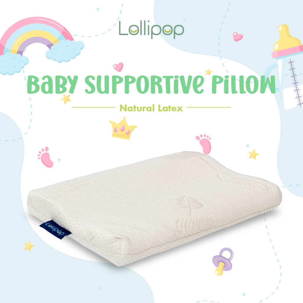 LOLLIPOP Natural Latex Head Supportive Comfy Baby Pillow - Contour ...