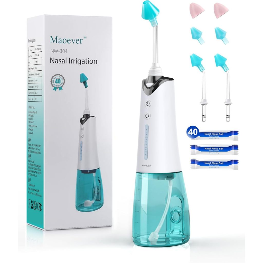 MAOEVER Nasal Irrigation System, Cordless Nasal Rinse Machine for Sinus ...