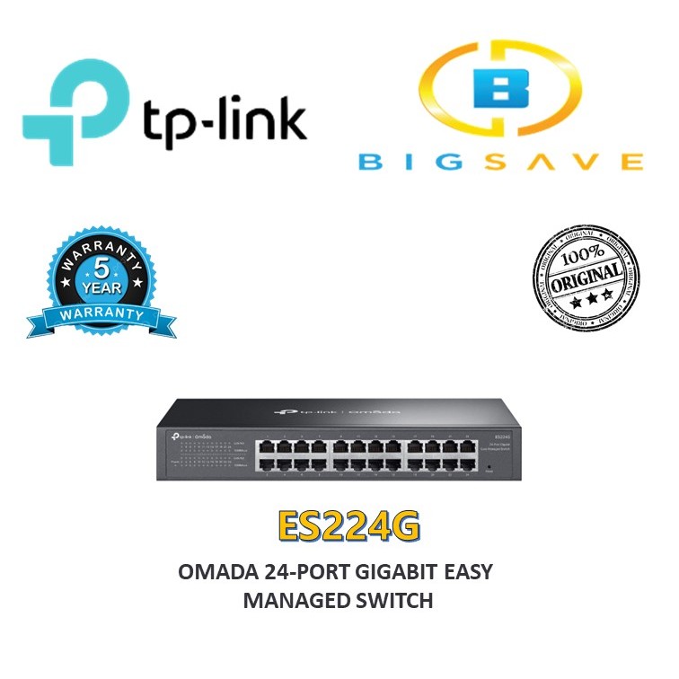 TP-LINK ES224G OMADA 24-PORT GIGABIT EASY MANAGED SWITCH | Shopee Malaysia