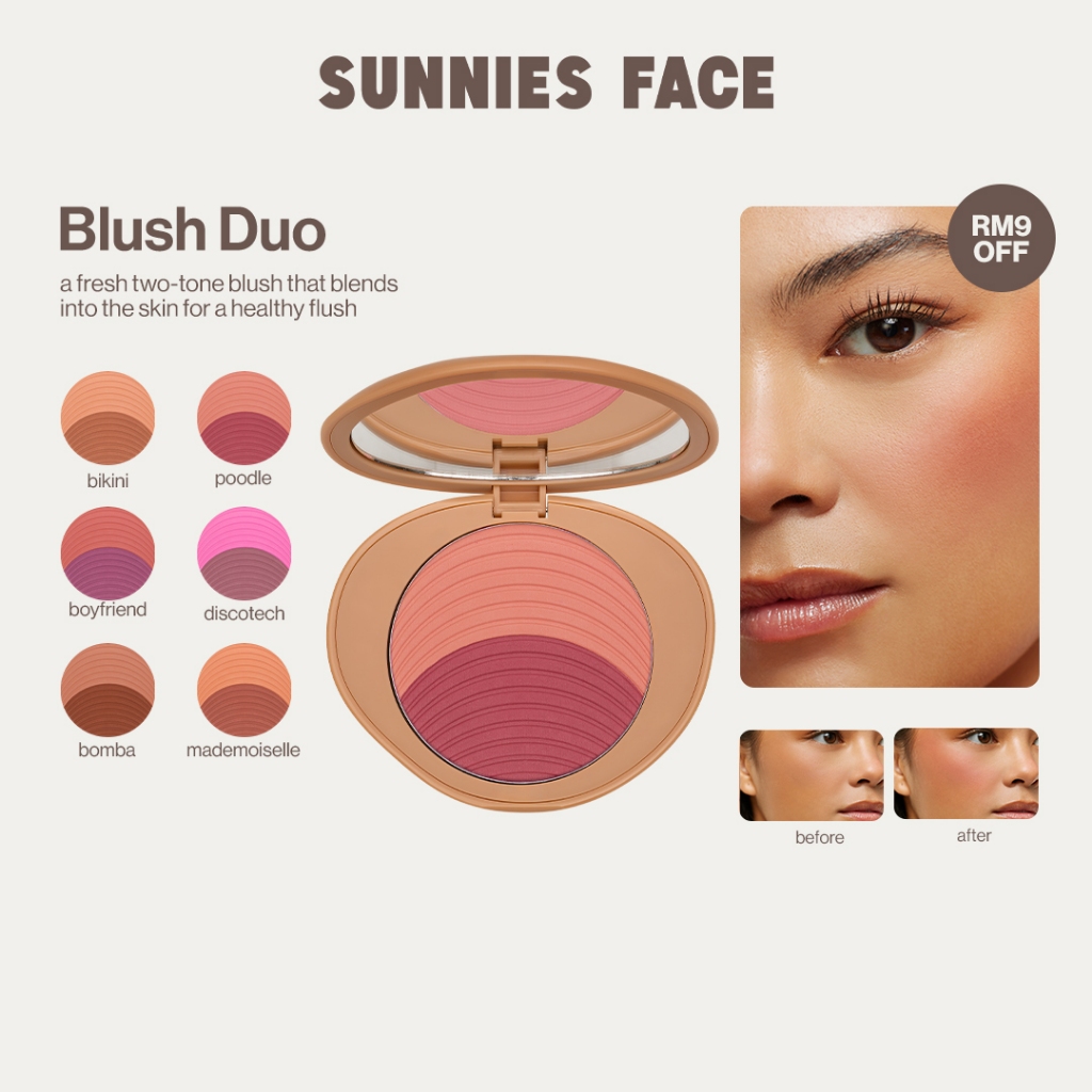 Sunnies Face Healthy Touch Blush Duo [Two-Tone Powder Blush] | Shopee ...