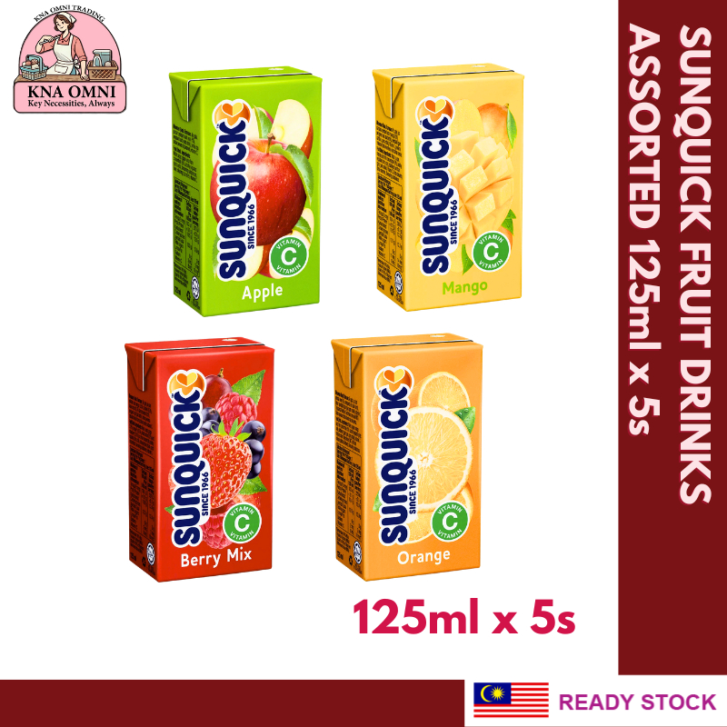 Sunquick Fruit Drinks RTD Minuman Air Kotak Mixed Berries/Mango/Apple ...