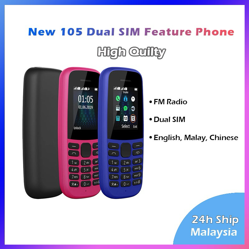 105 4G Basic Simple Handphone with FM Radio Dual SIM Feature Keypad ...