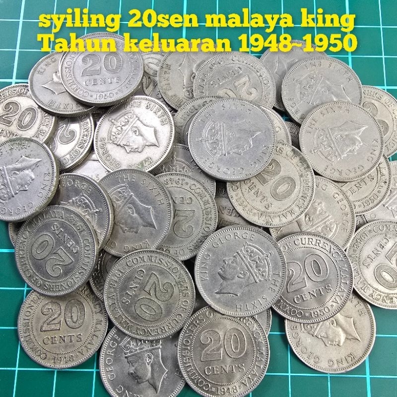(B69) duit syiling 20sen malaya king duit syiling lama 20 sen lama duit ...