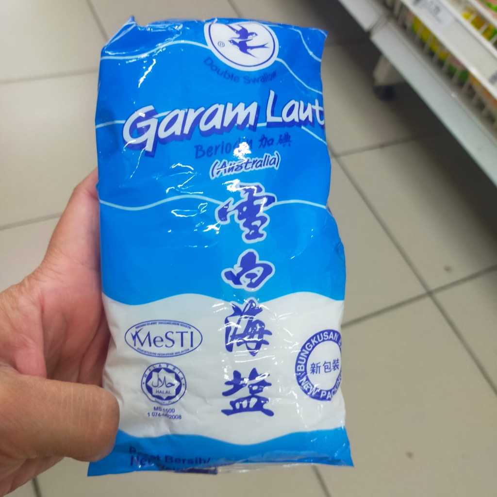 DOUBLE SWALLOW Garam Kasar Garam Halus Garam Laut Beriodin 350g ...