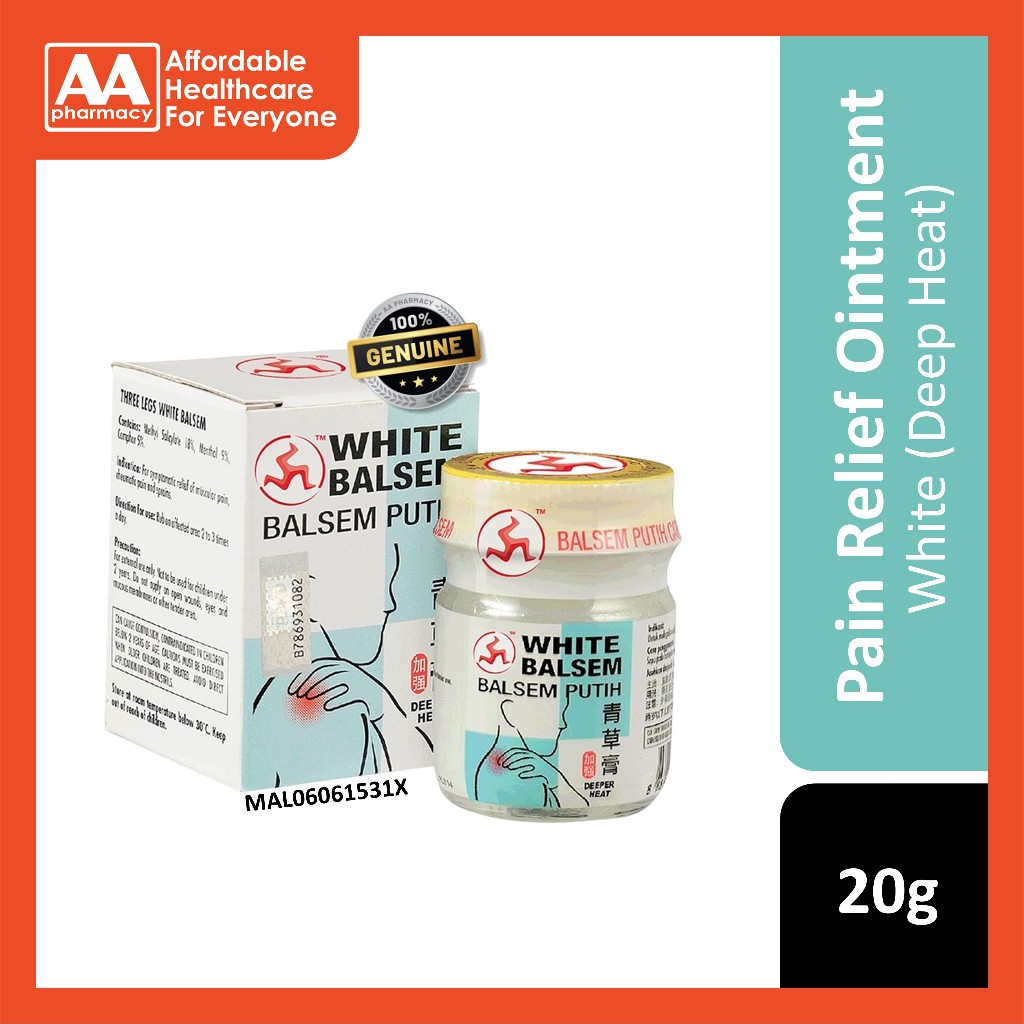 3 Legs White Balsem Pain Relief Ointment 20g (Deep Heat) | Shopee Malaysia