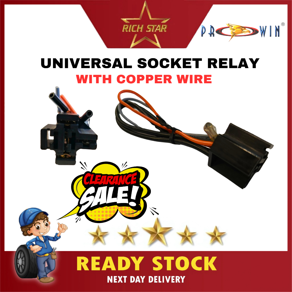 RELAY SOCKET 4 pin with 1N4002 DIODE CAR ACCESORIES RELAY POWER PLUG ...